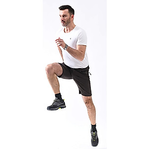 SVACUAM Men's Lightweight Breathable Soft Quick Dry Hiking Shorts(Dark Grey,38)