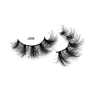 HBZGTLAD 7Pairs 3d Mink Dramatic Volume Lashes Bulk Faux Thick Long Wispy Natural Mink Lashes Pack Short Wholesales Natural False lashes (JO06)