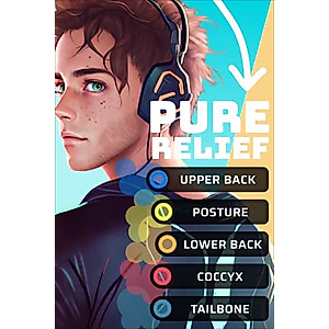 H. Gaming PC Chair Cushion, Gel Office Seat Cushion for Long Sitting, Upgraded Desk Butt Pillow for Computer Gamer Chairs, Tailbone Pain and Coccyx Pressure Relief (Medium 120-220lbs)