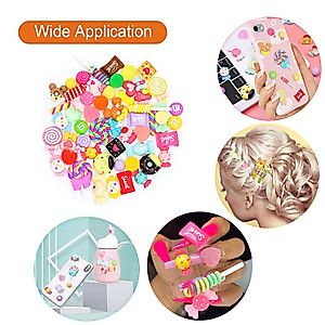 Kawaii Nail Charms, 50 Pcs Slime Charms Bulk, Candy Charms for Acrylic Nails, Cute Flatback Resin Charms for DIY Crafts Making, Ornament Scrapbooking
