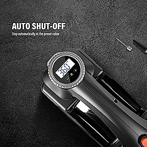 AVID POWER 12V DC Tire Inflator Portable Air Compressor with Heavy Duty Dual Cylinders for Fast Inflation, Auto Shut-Off Tire Pump with Digital Pressure Gauge, LED Light, Air Inflator for Tires