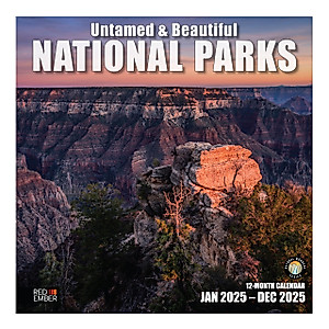 RED EMBER Untamed & Beautiful National Parks 2023 Hangable Monthly Wall Calendar | 12" x 24" Open | Thick & Sturdy Paper | Giftable | Wander Through Nature's Beauty