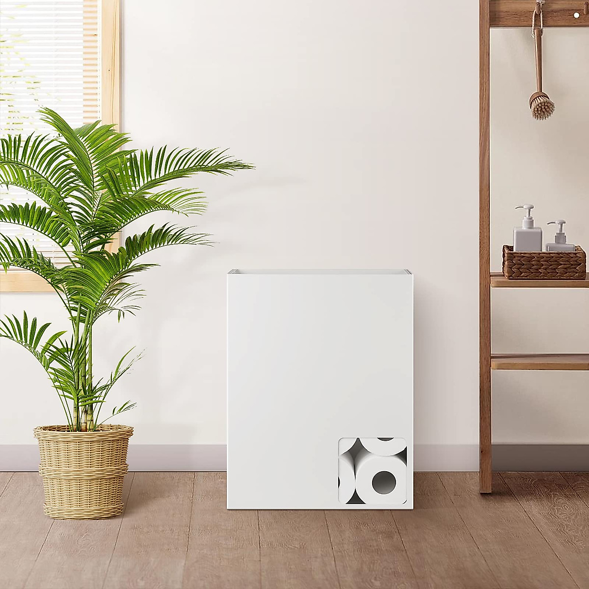 Toilet Paper Storage Organizer, Toilet Paper Holder Dispenser, 12 Rolls Compatible, White