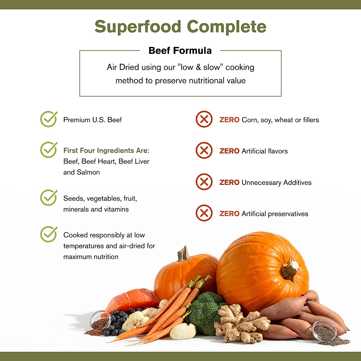 BADLANDS RANCH - Superfood Complete, Air-Dried Adult Dog Food - High Protein, Zero Fillers, Superfood Nutrition by Katherine Heigl (64 oz., Beef Formula)