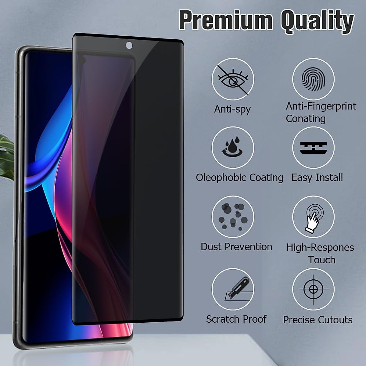 [1+2 Pack] Pixel 7 Pro Privacy Screen Protector with Camera Lens Protector, 3D Full Coverage, 9H Tempered Glass Scratch Resistant, for Google Pixel 7 Pro Screen Protector (6.7 Inch)