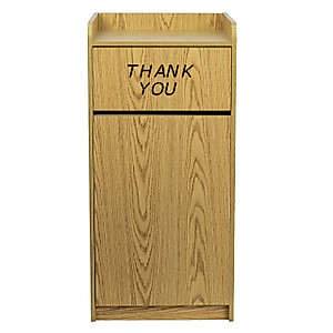 BizChair Wood Tray Top Receptacle in Oak