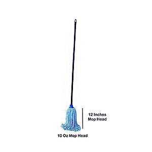 Screw Mop Head Replacement Cotton String Mops for Floor Cleaning Traditional Deck Refill Blue Removable Professional