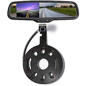 EWAY Backup Rear View Spare Tire Mount Camera for Jeep Wrangler 2007-2018 with 4.3" Anti-Glare Mirror LCD Monitor Reverse Camera with Removable Guideline