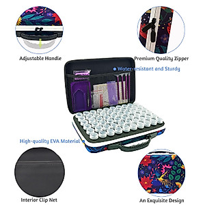 LIRUNQIU Diamond Painting Storage Containers, 60 Slots Diamond Art Accessories and Tools Kits Storage Box(Purple)