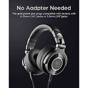 OneOdio Monitor 60 Professional Studio Headphones - Recording Wired Over Ear Headphones, Hi-Res Audio, Soft Comfortable Earmuffs, 6.35mm (1/4") Adapter for Tracking Mixing DJ Mastering Broadcast