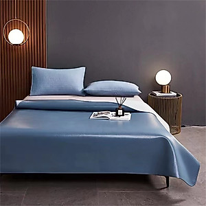 ellis FIBRE Cowhide Summer Sleeping Mat，3-Piece Real Cowhide Mat Foldable Summer Bed Mat Cool Sleeping Mattress Cooling Bed for Home School Dormitory 180x200cm