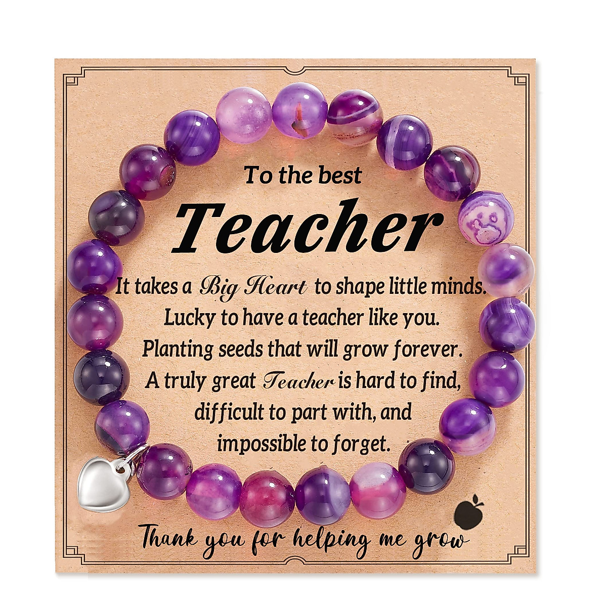 HGDEER Teacher Valentine Gift, Teacher Gifts for Women, Teacher Valentine Gifts, Birthday Appreciation Retirement End of Year Gift for Teacher-Purple