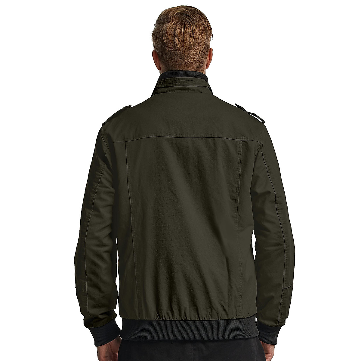 wantdo Men's Big and Tall Casual Cotton Jacket Durable Work Jacket Army Green Large