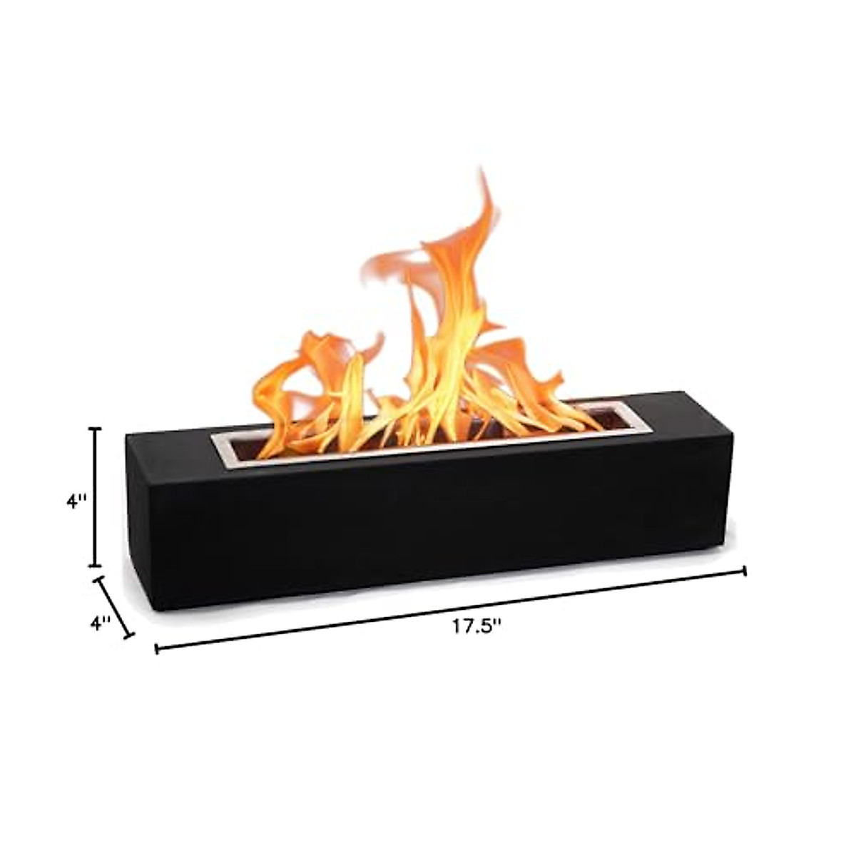 Tabletop Fire Pit by Room Starters (Rectangle, Black)