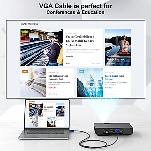 VGA to VGA Cable 10-Pack, 6FT VGA Monitor Cable, VGA Male to Male Cord 1080P Full HD High Resolution for Monitor TV Computer Projector-Blue