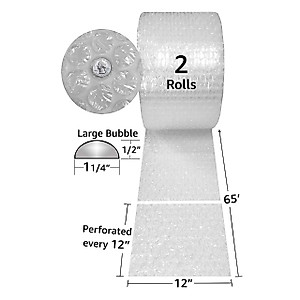 Bubble Cushioning Roll - 130 ft x 12" Wide - Large 1/2" Bubbles