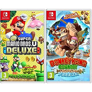 New Super Mario Bros. U Deluxe + Donkey Kong Country: Tropical Freeze - Two Game Bundle - Nintendo Switch (European Version)