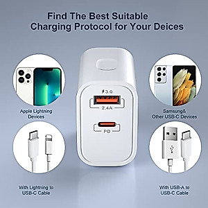 USB C Wall Charger Block, Costyle 4 Pack Dual Port PD 20W USB C Power Adapter Fast Charge Type C Wall Charger Plug for iPhone 14 13 12 11 Pro Max SE XR XS Pad 8 7 Plus, Pixel 7 Pro 6A, Samsung Galaxy