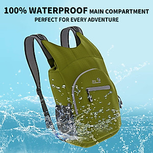 Outlander 100% Waterproof Hiking Backpack Lightweight Packable Travel Daypack(Green)
