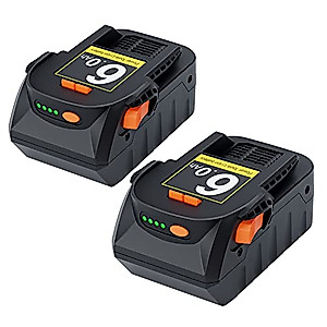 [Upgraded] 6.0Ah 18V Replacement Battery Compatible with RIDGID 18V Drill Battery R840085 R840086 R840087 R840083 R840084 AC840087P AC840086 AC840085 Power Tool Replacement Battery for RIDGID (2Pack)
