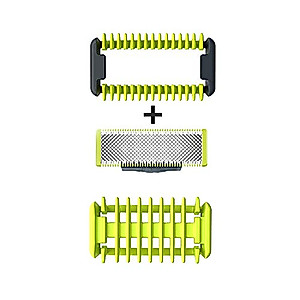 PHILIPS Norelco OneBlade Pro Kit, Hybrid Electric Trimmer and Shaver, QP6510 + OneBlade Body Kit, 3 Pieces, Black, 1 Count