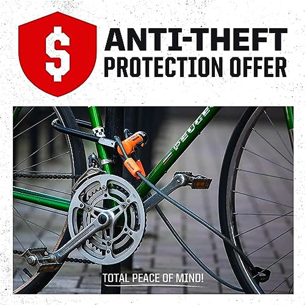 Kryptonite New York 1213 Cinch Ring Bike Chain Lock, 4.2 Feet Long Heavy Duty Anti-Theft Sold Secure Gold Bicycle Chain Lock and Keys for Ultimate Security E-Bike, Motorcycle, Scooter