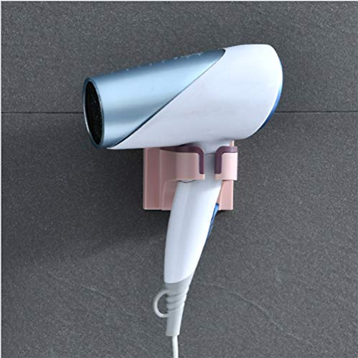 AKOAK 3 Pcs Hair Dryer Holder Stainless Steel Wall Mounted Hair Care Tool Holder Waterproof and Perforation-Free Bathroom Storage Rack