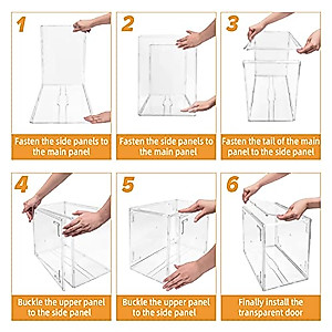 Shoe Storage Box closet organizers - 2 PCS Clear Plastic Stackable Shoe Organizer for Closet, Ventilation and Dust-proof X-Large Shoe Sneaker display case Fit up to Size 14