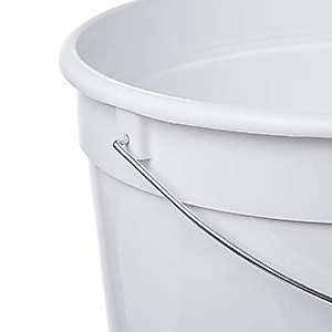 Consolidated Plastics Pail with Handle, HDPE, 6 Quart, White, 10 Piece