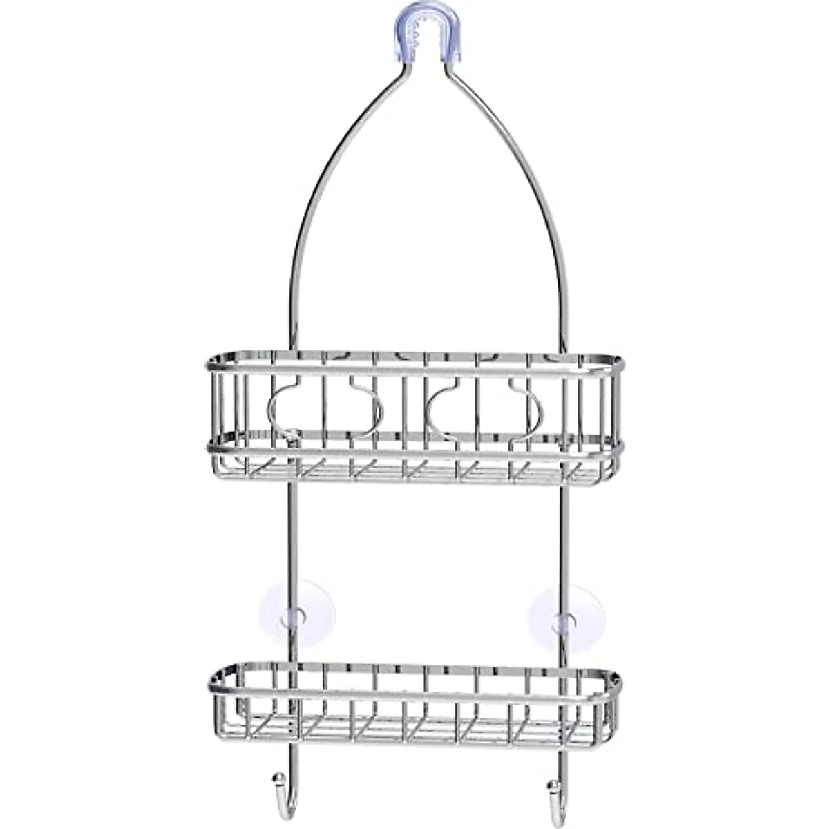 Simple Houseware Bathroom Hanging Shower Head Caddy Organizer, Chrome (22 x 10.2 x 4.2 inches)