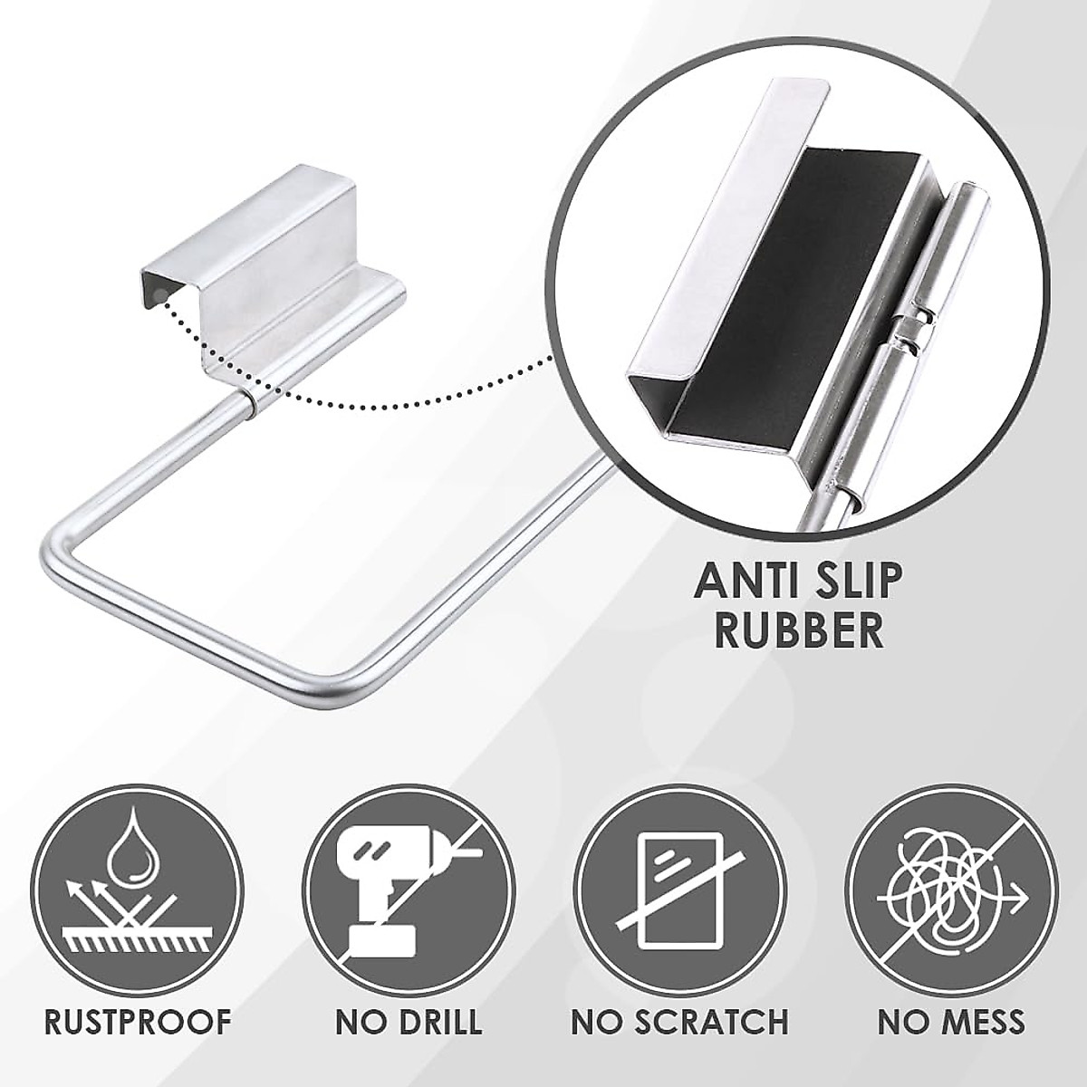 COMFECTO Over The Cabinet Door Paper Towel Holder for Kitchen Bathroom, Stainless Steel 12 Inch Paper Towel Roll Holder