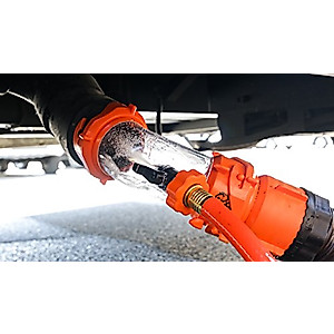 Camco Rhino 25Ft Clean-Out Camper & RV Black Water Hose - Features a Heavy-Duty PVC Design & Bright Orange Color - Clean-Out Camper Black Water, Grey Water or Tote Tanks - 5/8” Inside Diameter (22990)