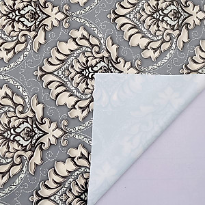 Yifasy 2Pack Shelf Liners for Kitchen Cabinets Closet Easy Clean Self Adhesive Grey Damask Wallpapers Refresh Furniture Surface 18 inch Wide