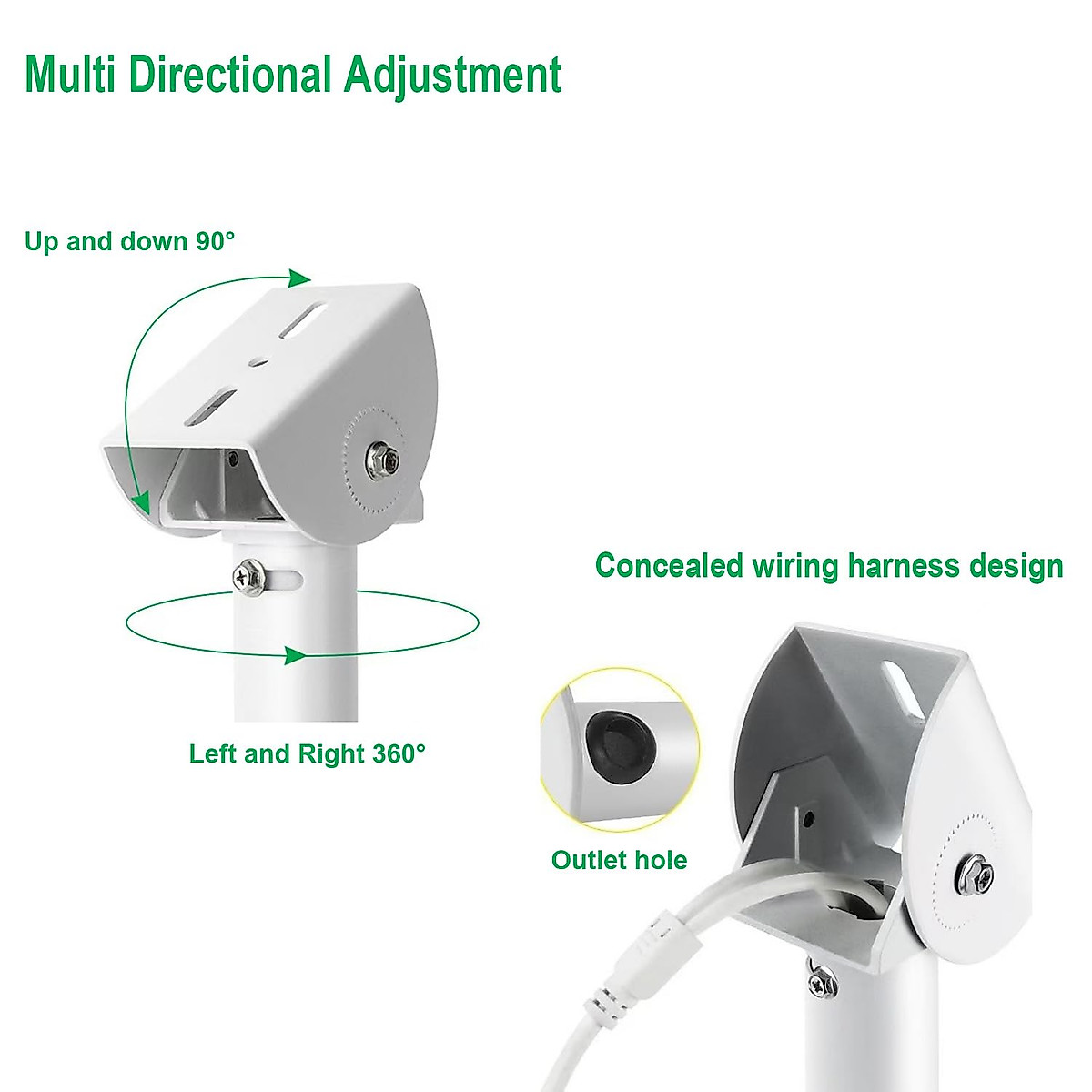 USIDAER Surveillance Security Camera Mount Bracket, Adjustable Universal Wall Mount for CCTV/IP/Dome Cameras with J Shape Mount (1 Pack)