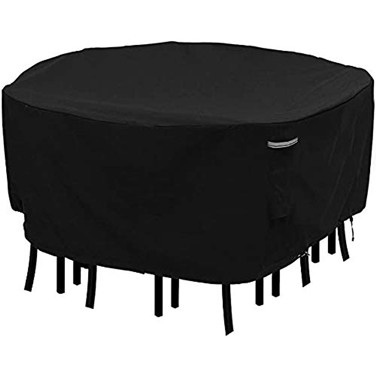 RosieLily Outdoor Table Cover Round, Patio Table Chair Set Covers Waterproof, Heavy Duty Outdoor Dining Table Covers, Patio Furniture Covers (70" Dx23.6 H, 1 Pack, Black)