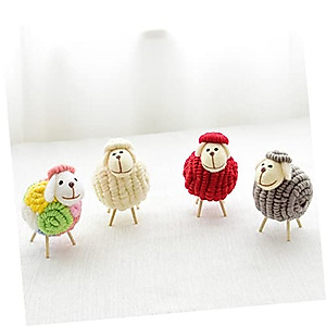 ifundom Cake Decoration Hand Made Felt Sheep Christmas Tree Hanging Sheep Mini Lamb Christmas Desktop Adornment Ornament Sheep Dining Table Decor Bamboo Christmas Socks Mutton White
