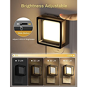 LED Night Light, DORESshop Night Lights Plug Into Wall [2 Pack] with Dusk-to-Dawn Sensor, Dimmable Nightlights, Adjustable Brightness for Bathroom, Hallway, Bedroom,Kids Room,Stairway,Soft White 3000K