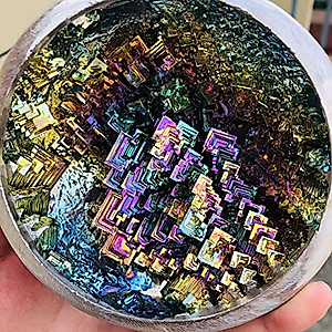 1PC Natural Bismuth Quartz Crystal Bowl Mineral Specimen 100-110MM