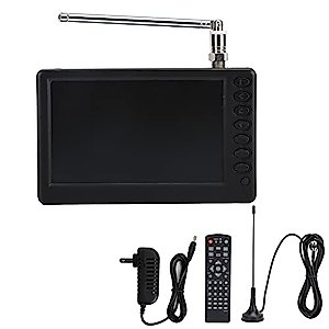 Jopwkuin Digital Television, LED Mini TV 16:9 Widescreen (Black) 5inch Color TFT LED ATSC Standard for Kitchen Use for Car Camping