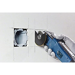 BOSCH OSL312T 3-1/2 In. Starlock Oscillating Multi Tool Grout & Abrasive Titanium-Coated Bi-Metal Segmented Saw Blade for Applications in Wood, Wood with Nails, Drywall, PVC, Metal (Nails and Staples)