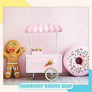 4 Pack Circus Awning Decoration 3D Awning Wall Decorations Carnival Tent Mardi Gras Circus Theme Party Decorations Carnival Stand Decor for Carnival Party Favors (Pink and White)