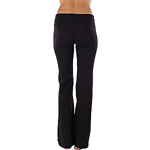ToBeInStyle Women's Low Rise Sweatpants w/Fold-Over Waistband - Small - Brown