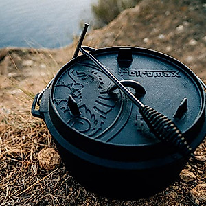 Petromax Universal Steel Lid Lifter for Dutch Ovens, Outdoor Camp Cooking Utensil for Handling Hot Campfire Cookware Lids, 13.8" Long