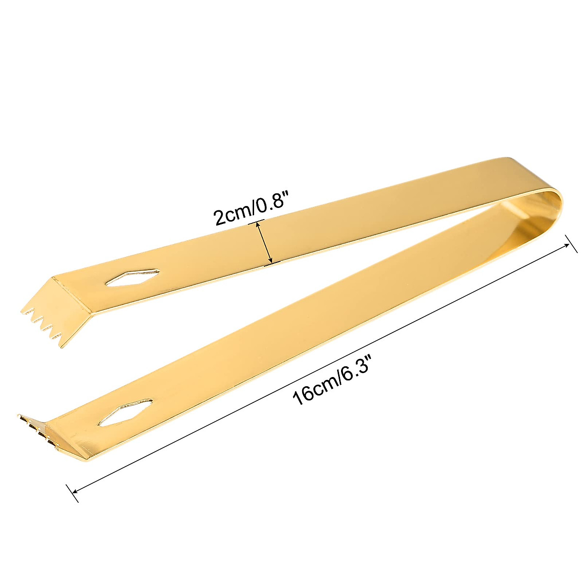HARFINGTON Stainless Steel Ice Tong, 6.3" x 0.8" Mini Serving Tongs Sugar Tongs for Ice Bucket Cube Sugar Cube Bar Coffee Bar Kitchen, Gold