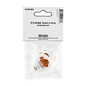 Dunlop Tortex® Wedge, White/Orange, .60mm, 12/Player's Pack