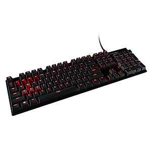 HyperX Alloy FPS - Mechanical Gaming Keyboard & Accessories - Compact Form Factor - Linear & Quiet - Cherry MX Red - Red LED Backlit (HX-KB1RD1-NA/A1) (Renewed)