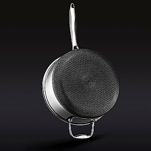 HexClad Hybrid Nonstick 5-Quart Saucepan with Tempered Glass Lid, Stay-Cool Handle, Dishwasher Safe, Induction Ready, Compatible with All Cooktops