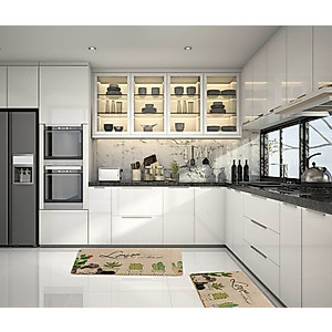 Kitchen Rugs and Mats - Anti Fatigue Kitchen Floor Mats Non Skid Kitchen Floor Mats Rubber Back Absorbent Kitchen Rug Set 2 Piece 17''x29''+17''x47'' LISIBOOO