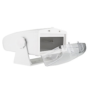 Dual Electronics MH200 Universal Gimbal Marine Radio Housing Unit, Transparent Fold-Down Door, Fully Enclosed Design, Single DIN, White