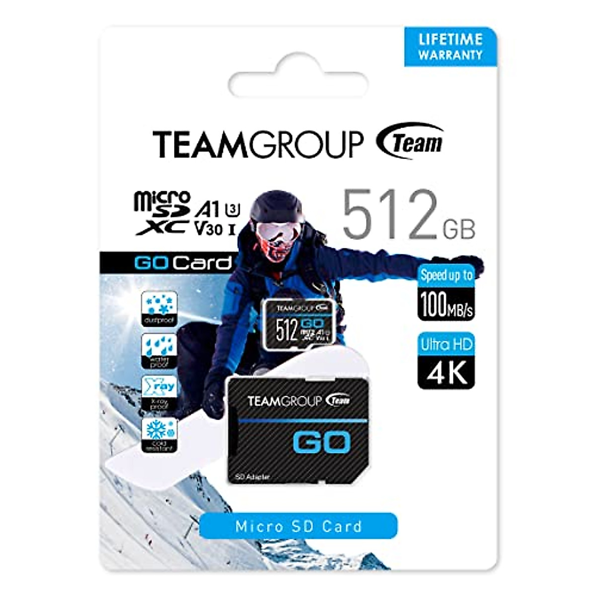 TEAMGROUP GO Card 512GB 3 Pack Micro SDXC UHS-I U3 V30 4K for GoPro & Drone & Action Cameras High Speed Flash Memory Card with Adapter for Outdoor, Sports, 4K Shooting, Nintendo-Switch TGUSDX512GU362